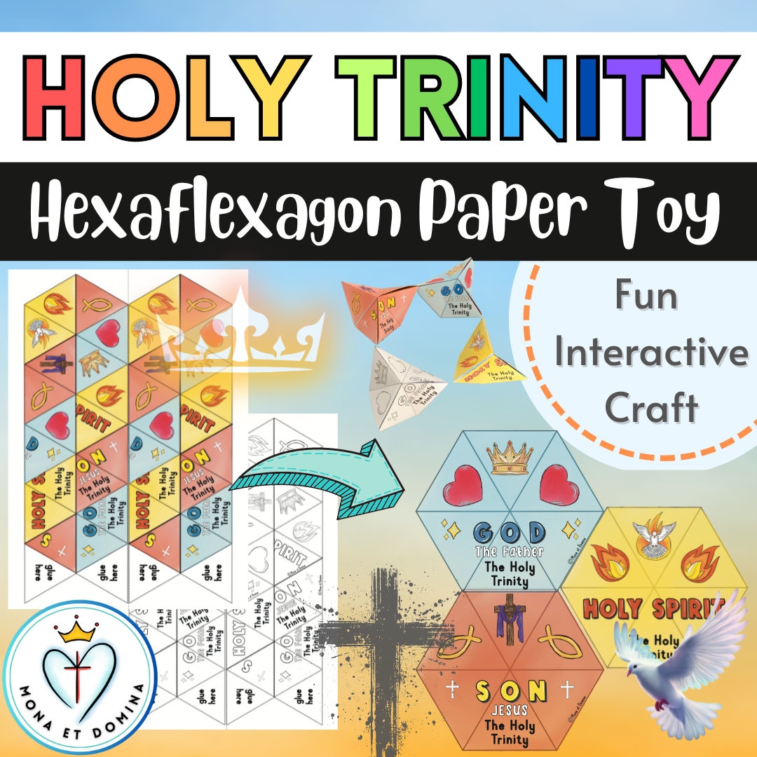 Digital Download Holy Trinity Hexaflexagon Fidget Paper Toy Interactive ...