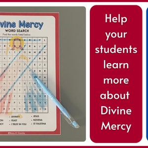 Digital Download Divine Mercy Sunday Word Search No Prep Printable ...