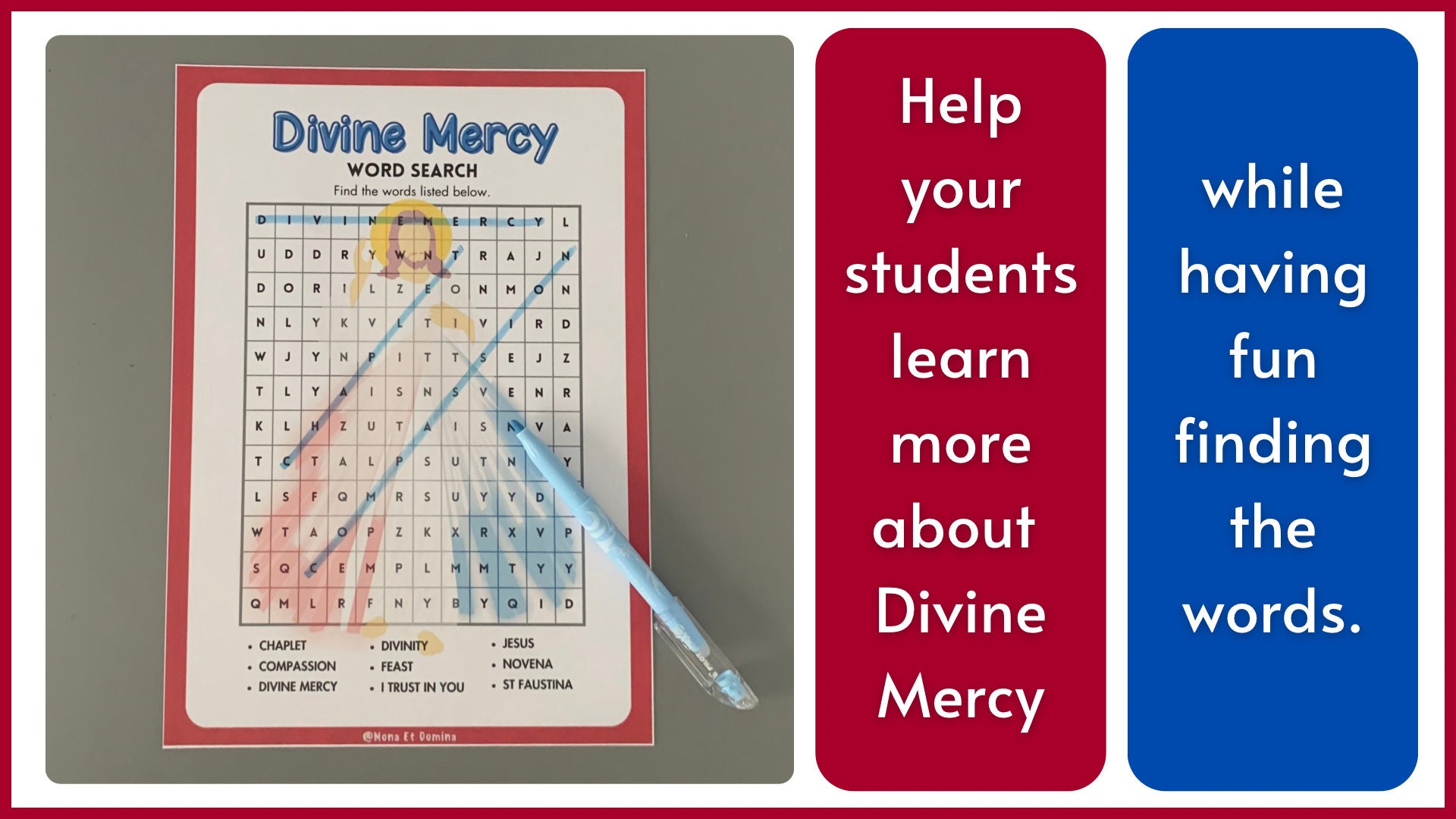 Digital Download Divine Mercy Sunday Word Search No Prep Printable ...