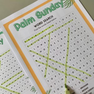 Palm Sunday Word Search Puzzles Holy Week Easter Activity Early ...