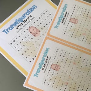 Digital Download Transfiguration of the Lord Jesus Word Search No Prep ...