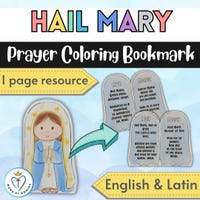 Catholic Kids Worksheet | Hail Mary | Digital Print | Common Catholic ...