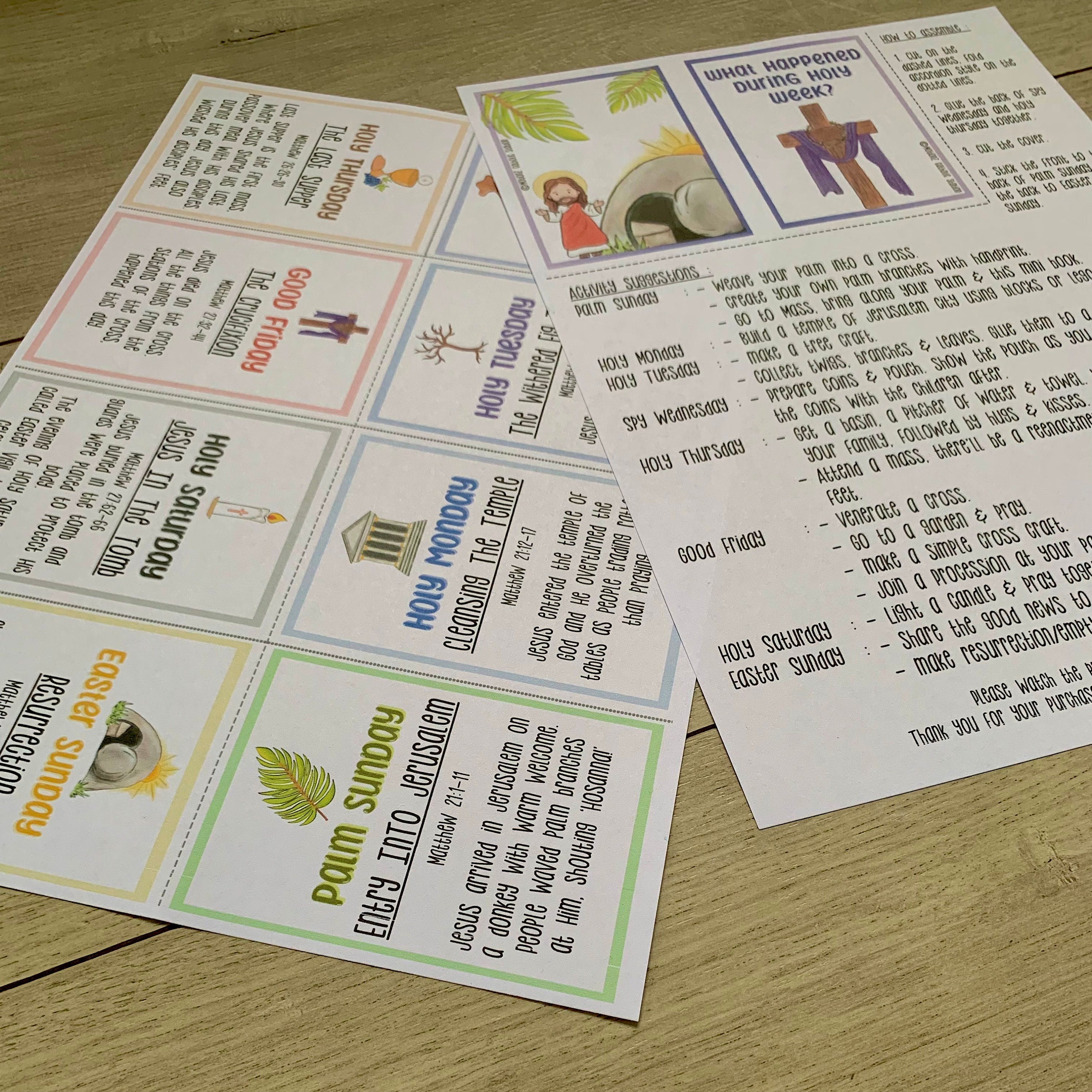 Digital Download Holy Week Printable Mini Book Activity Palm Sunday to ...