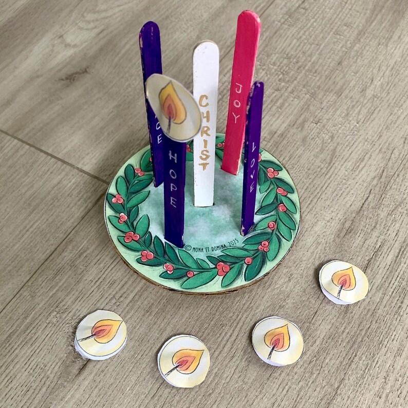 Advent Wreath 3D Candles Craft Christmas Activity Countdown Catholic ...