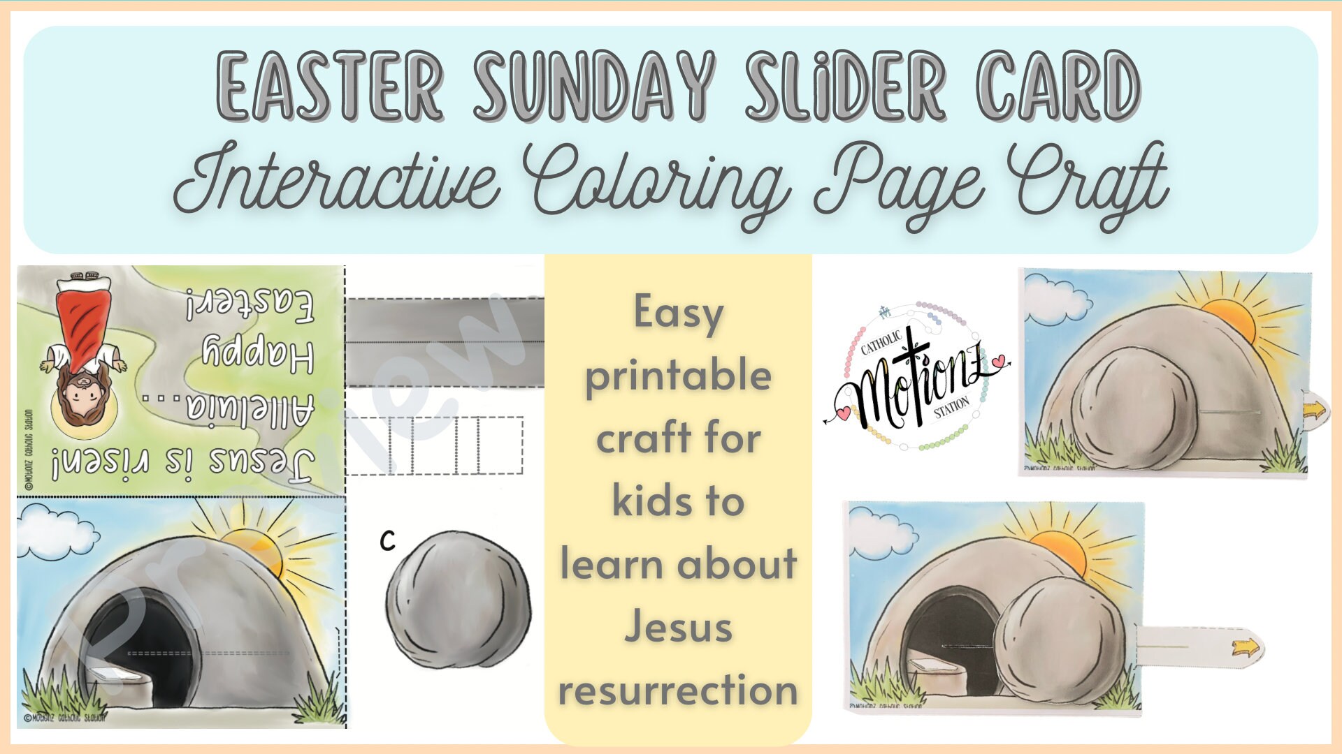 Digital Download Easter Sunday Jesus Resurrection Interactive Slider ...