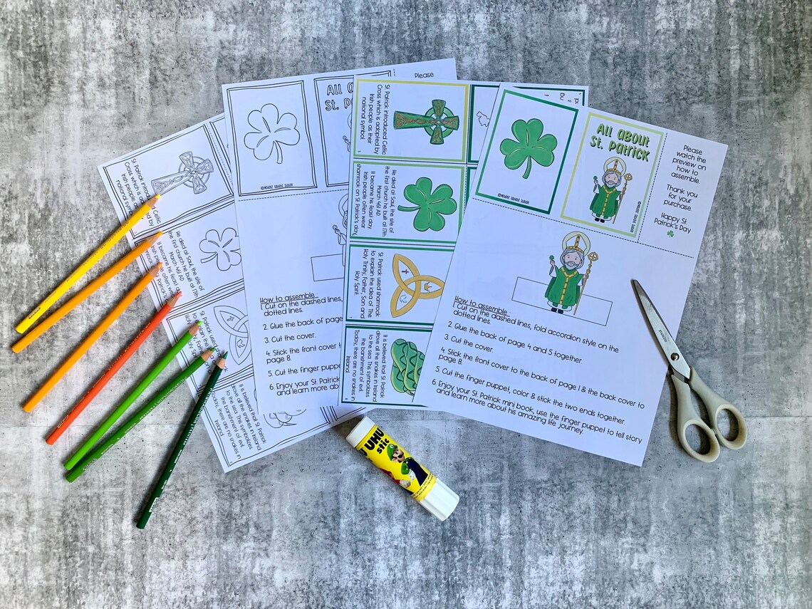 Digital Download St. Patricks Day Colouring Printable Mini Book ...