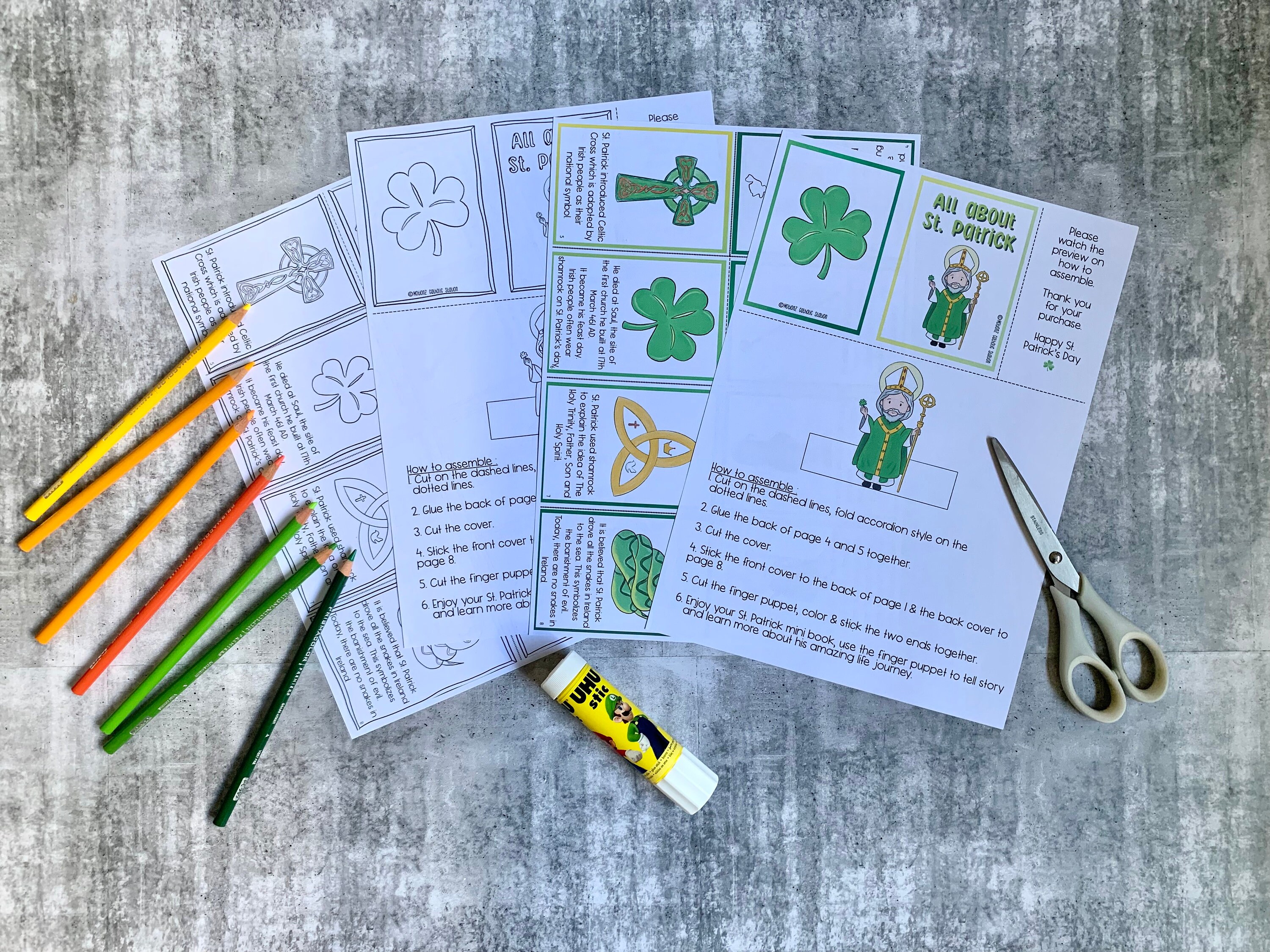 Digital Download St. Patricks Day Colouring Printable Mini Book ...