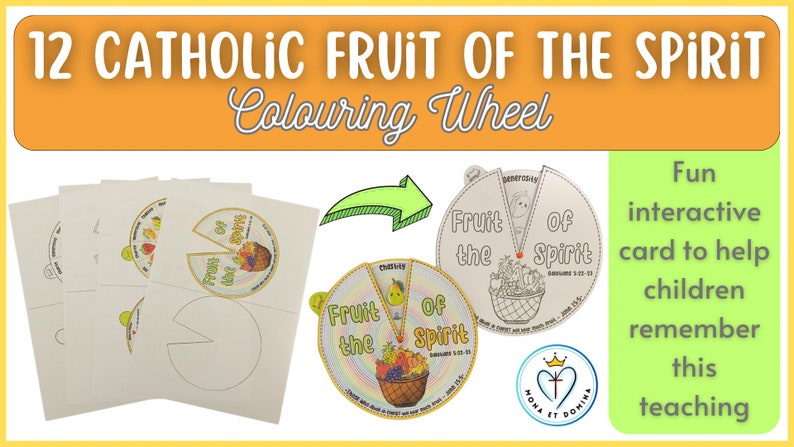 Digital Download 12 Fruit of the Spirit Catholic Colouring Wheel ...