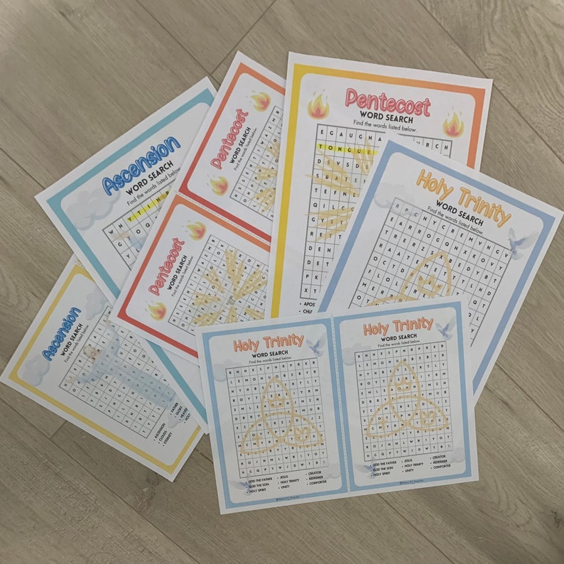 Digital Download Holy Trinity Sunday Word Search No Prep Printable ...
