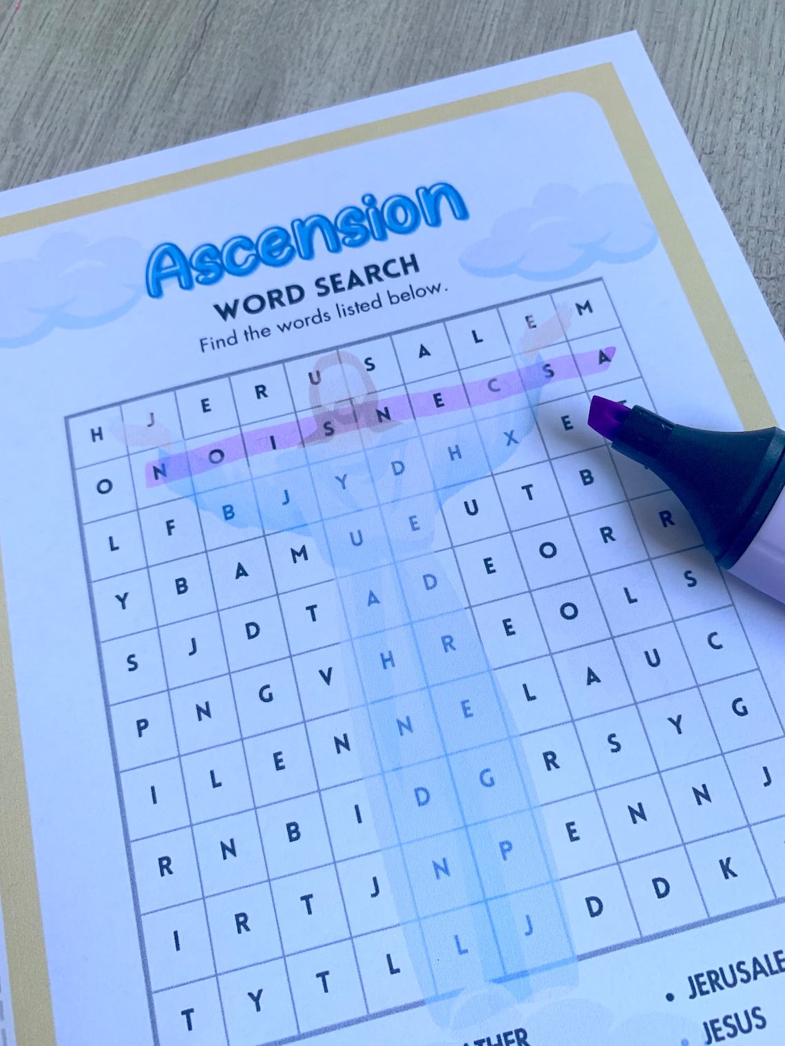 Digital Download Ascension of the Lord Jesus Sunday Word Search No Prep ...