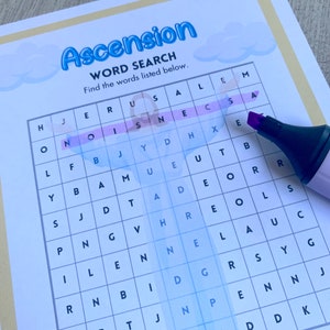 Digital Download Ascension of the Lord Jesus Sunday Word Search No Prep ...