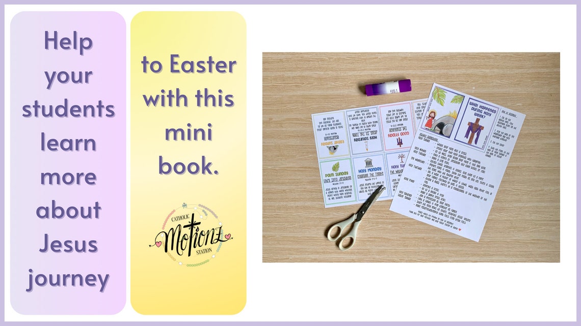 Digital Download Holy Week Printable Mini Book Activity Palm Sunday to ...