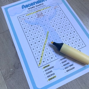 Digital Download Ascension of the Lord Jesus Sunday Word Search No Prep ...