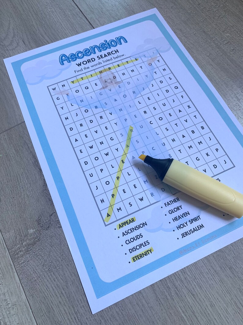 Digital Download Ascension of the Lord Jesus Sunday Word Search No Prep ...