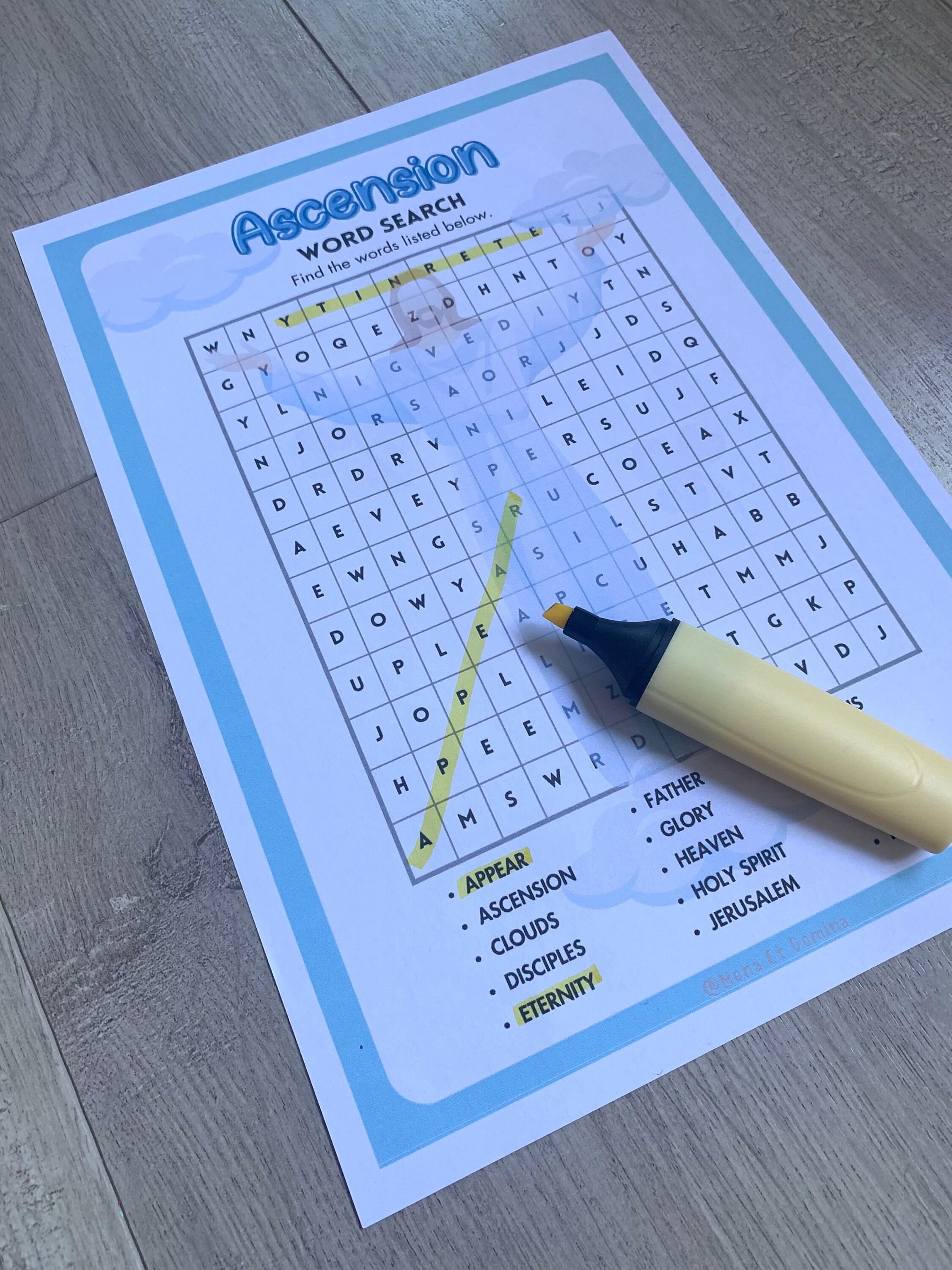 Digital Download Ascension of the Lord Jesus Sunday Word Search No Prep ...