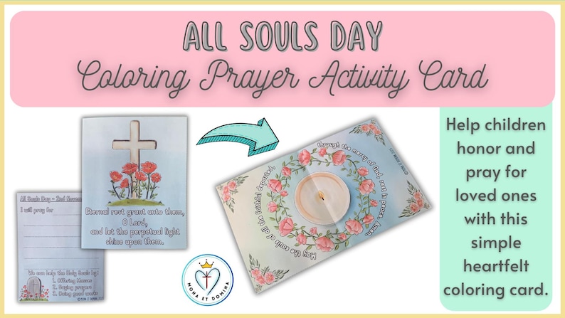 All Souls Day Activity Candle Prayer Card Holy Souls Catholic Craft ...