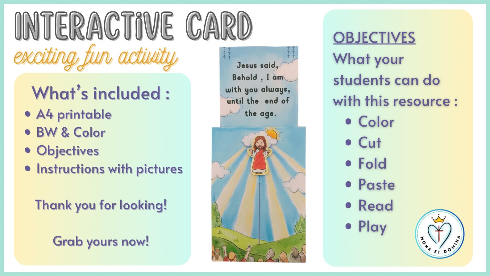 Digital Download Ascension Sunday Interactive Slider Card Craft and ...