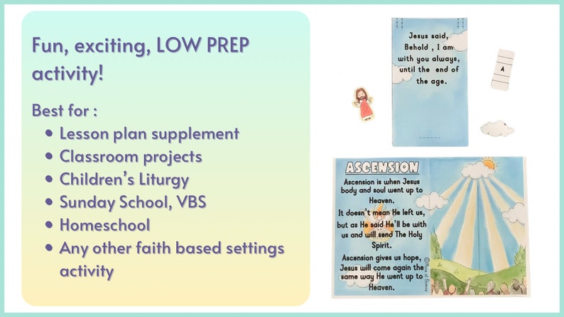 Digital Download Ascension Sunday Interactive Slider Card Craft and ...