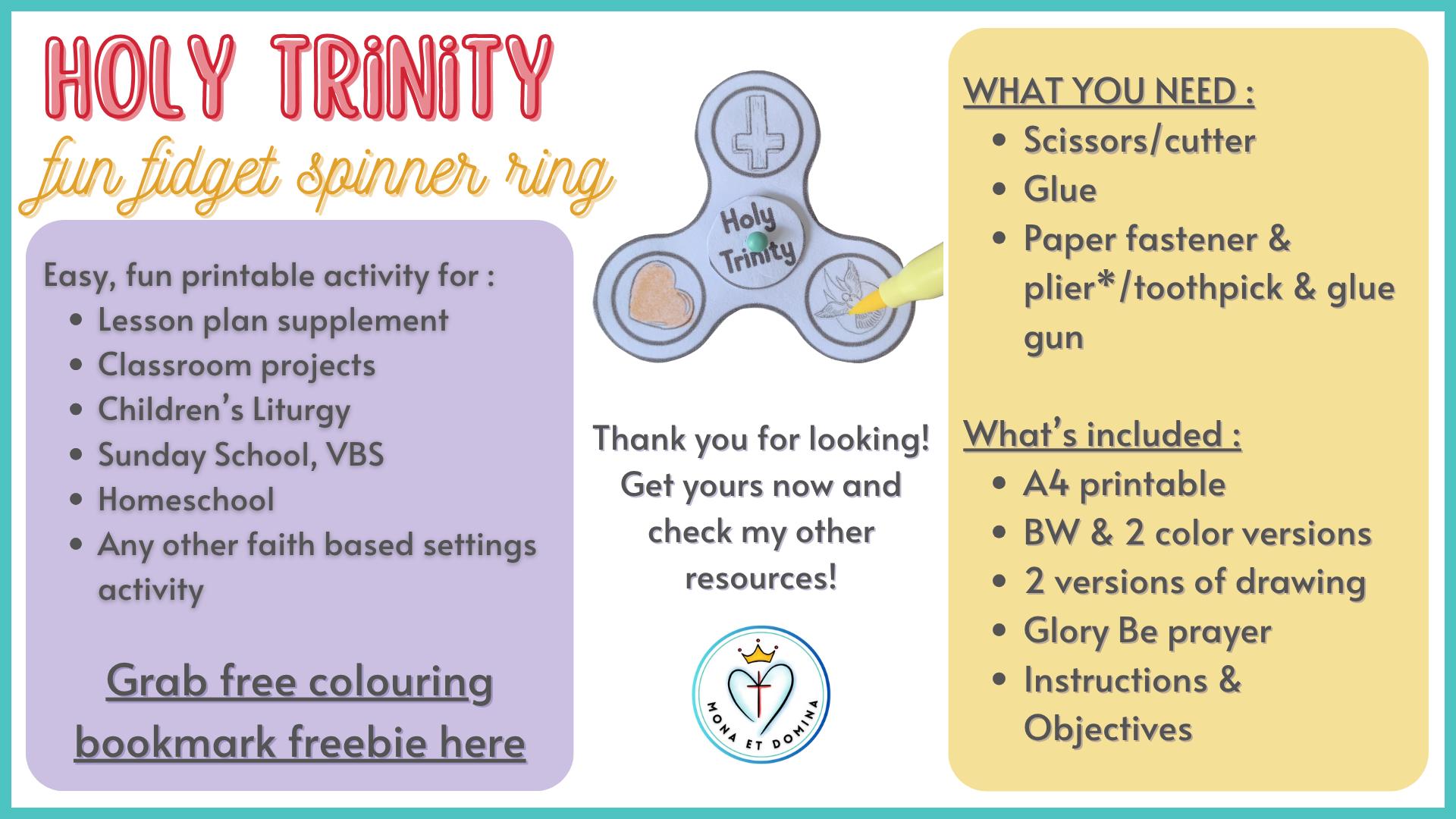 Holy Trinity Craft Catholic Activity Fidget Spinner Interactive ...