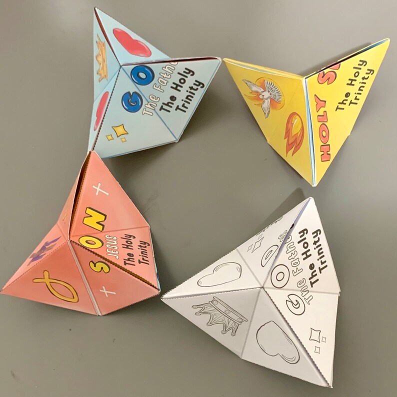 Digital Download Holy Trinity Hexaflexagon Fidget Paper Toy Interactive ...