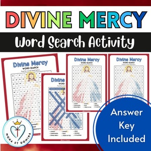 Digital Download Divine Mercy Sunday Word Search No Prep Printable ...
