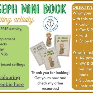 St Joseph the Worker Feast Day Craft Catholic Saint Story Mini Book ...