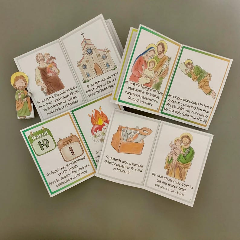 St Joseph Feast Day Craft the Worker Catholic Saint Story Mini Book ...