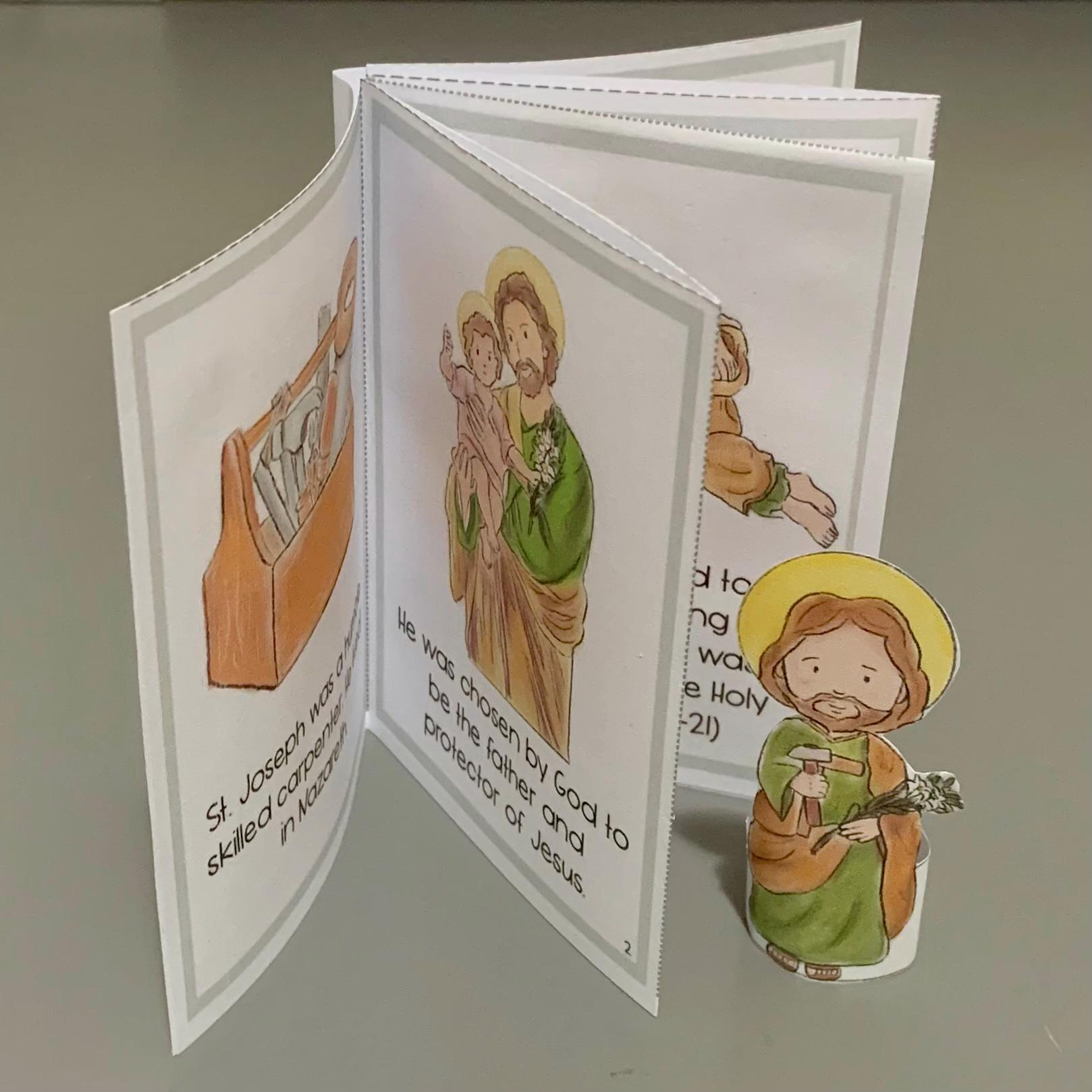 St Joseph Feast Day Craft the Worker Catholic Saint Story Mini Book ...