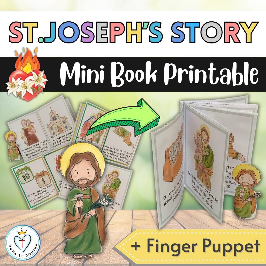 St Joseph Feast Day Craft the Worker Catholic Saint Story Mini Book ...