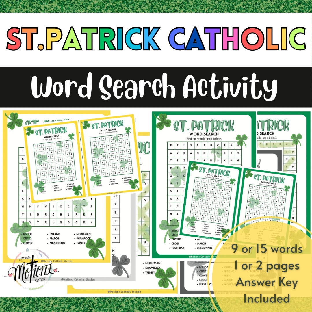 Digital Download St. Patrick’s Day Word Search No Prep Printable ...