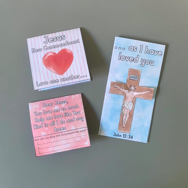Love One Another John 13:34 Jesus' New Commandment Bible Verse Craft ...