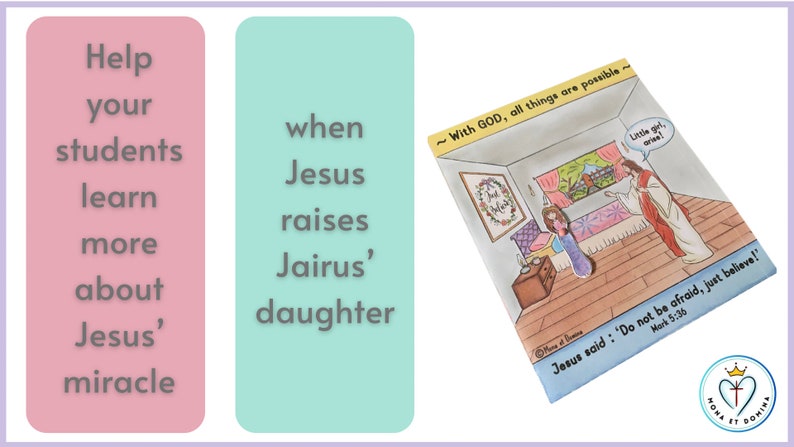 Digital Download Jesus Miracle Jairus Daughter Intractive Colouring ...