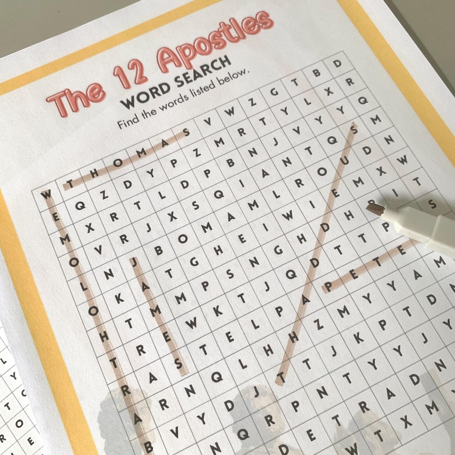 12 Apostles Word Search Jesus Disciples Names Religion Activity No Prep ...