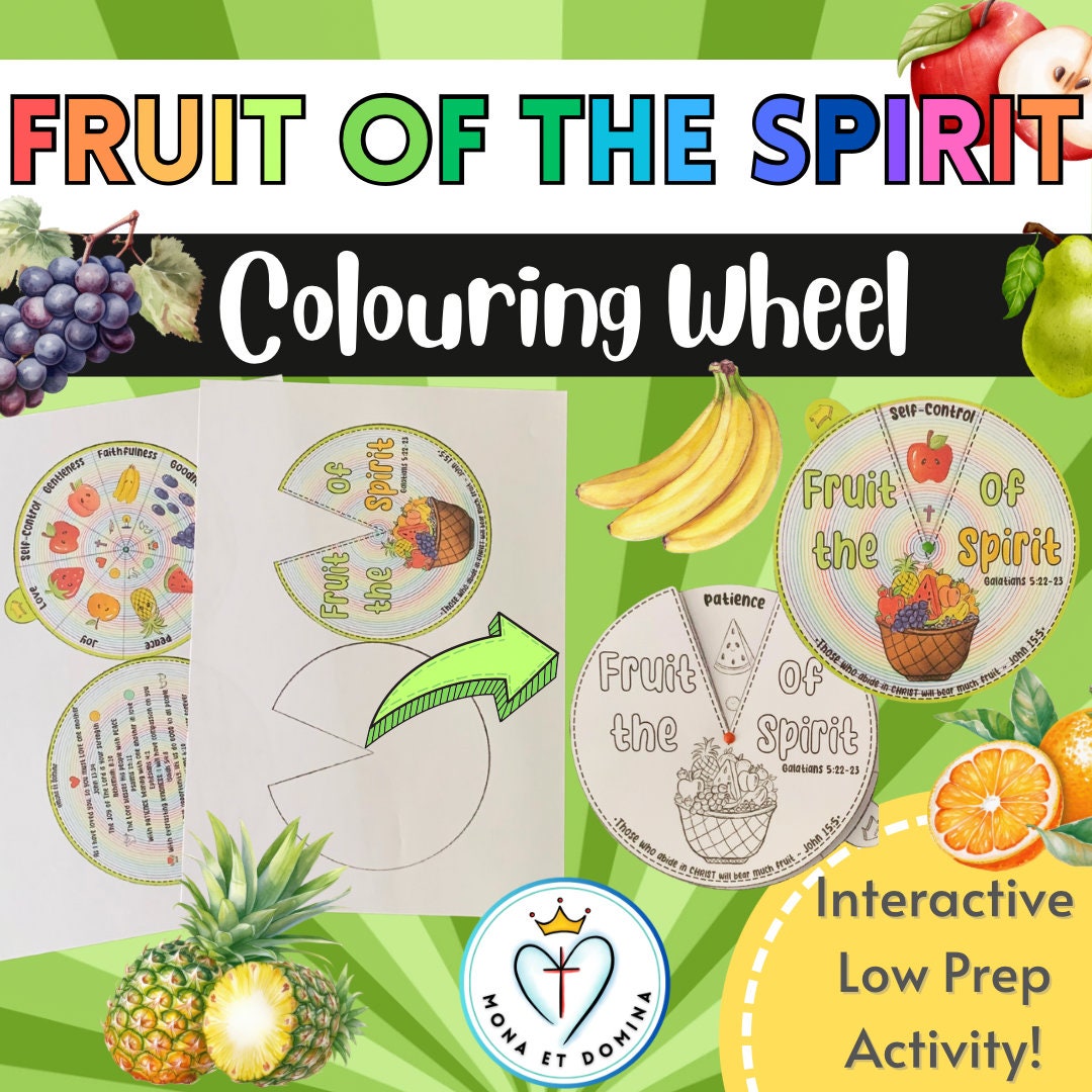 Digital Download Fruit of the Spirit Galatians 5:22-23 Colouring Wheel ...