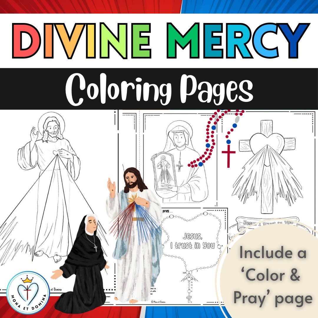 Digital Download Divine Mercy Sunday Color and Pray Coloring Pages No ...