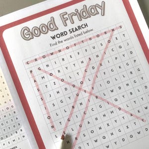 Good Friday Word Search Puzzles Crucifixion Holy Week Easter Activity ...