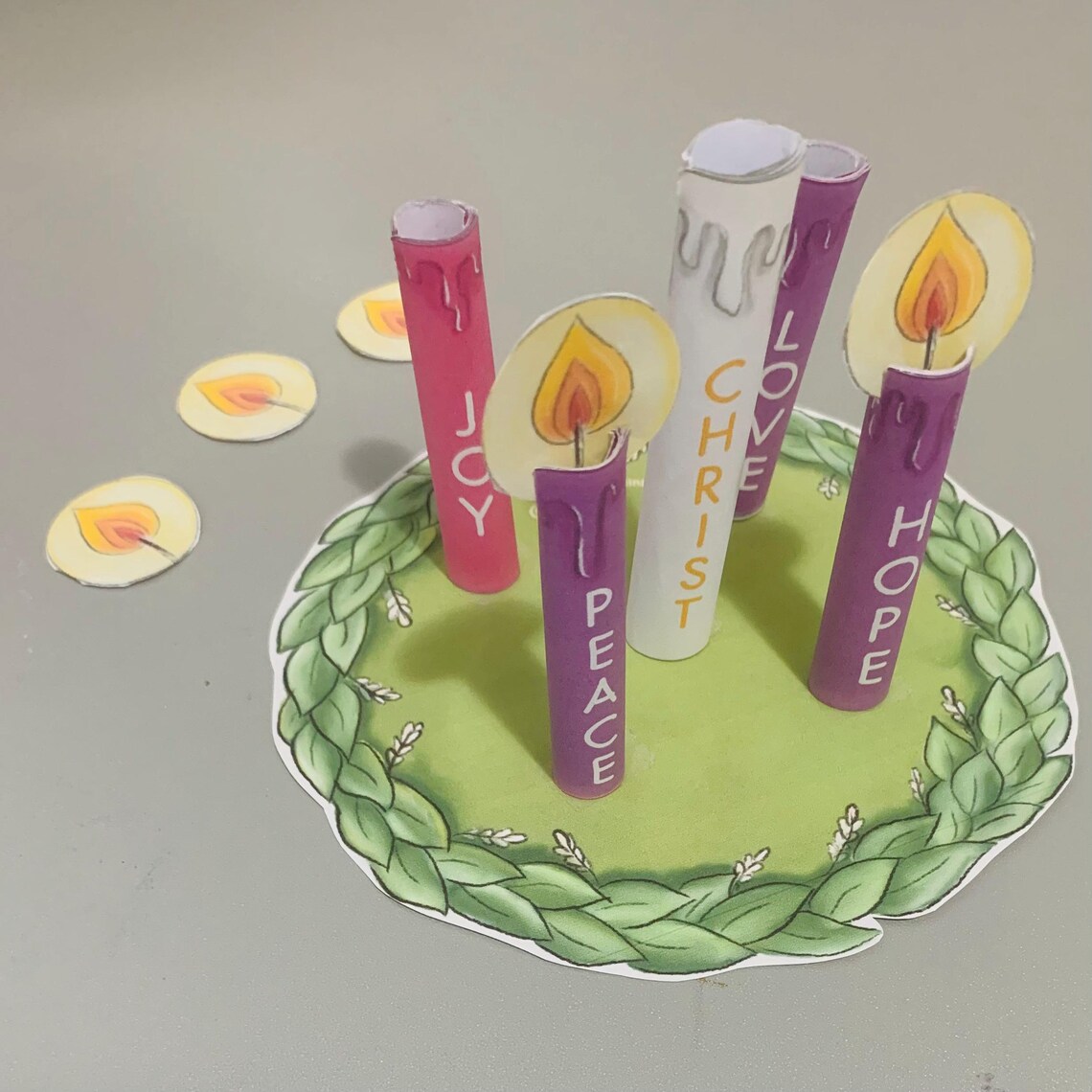 Advent Wreath 3D Candles Craft Christmas Activity Countdown Catholic ...