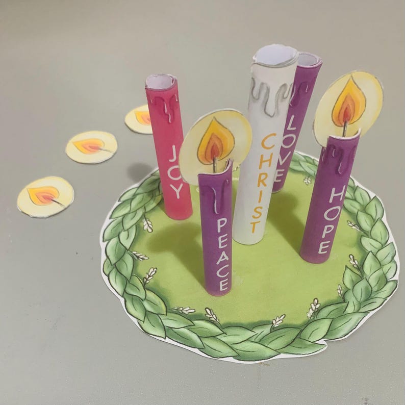 Advent Wreath 3D Candles Craft Christmas Activity Countdown Catholic ...