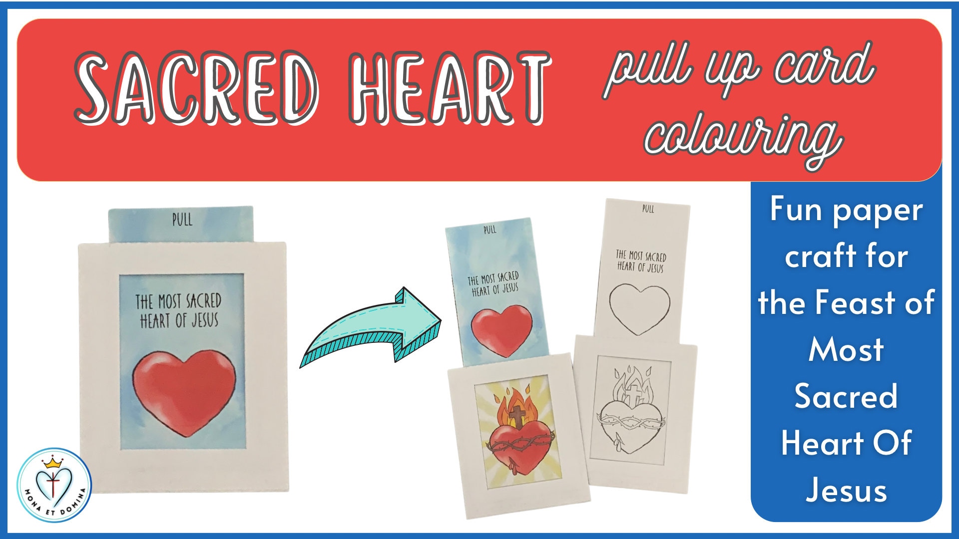 Digital Download Most Sacred Heart of Jesus Interactive Pull up Card ...