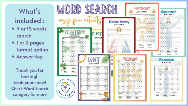 Digital Download Holy Trinity Sunday Word Search No Prep Printable ...