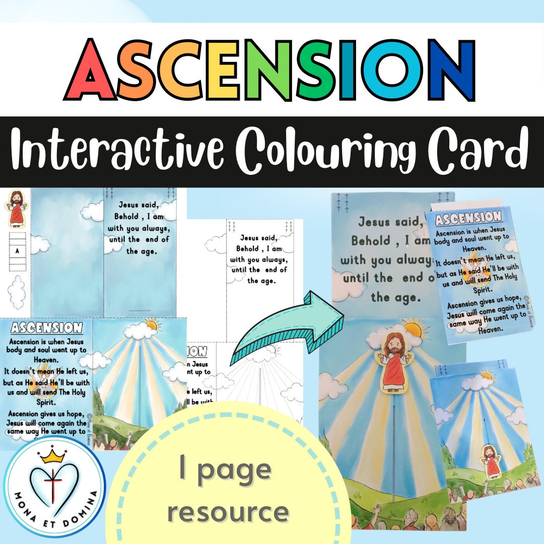 Digital Download Ascension Sunday Interactive Slider Card Craft and ...