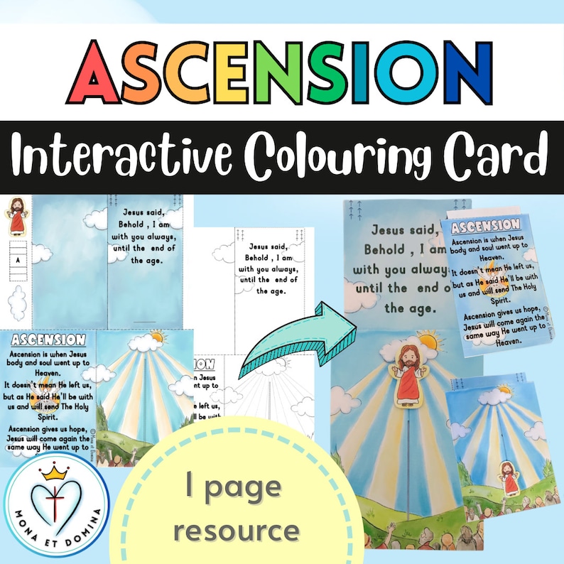 Digital Download Ascension Sunday Interactive Slider Card Craft and ...