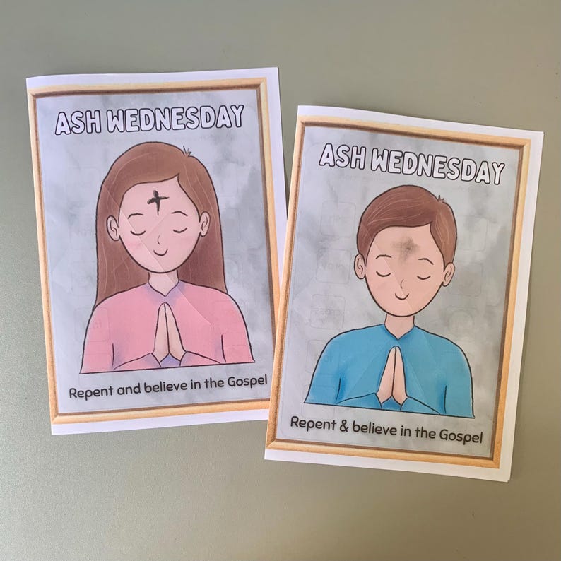 Ash Wednesday Lenten Promise Catholic Lent Activity Matching Words No ...