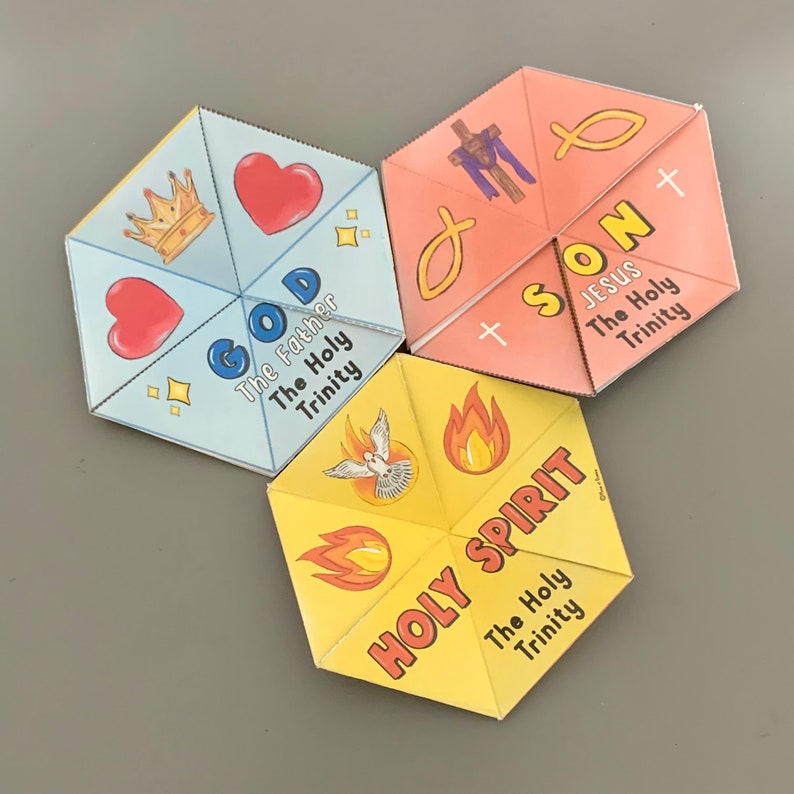 Digital Download Holy Trinity Hexaflexagon Fidget Paper Toy Interactive ...