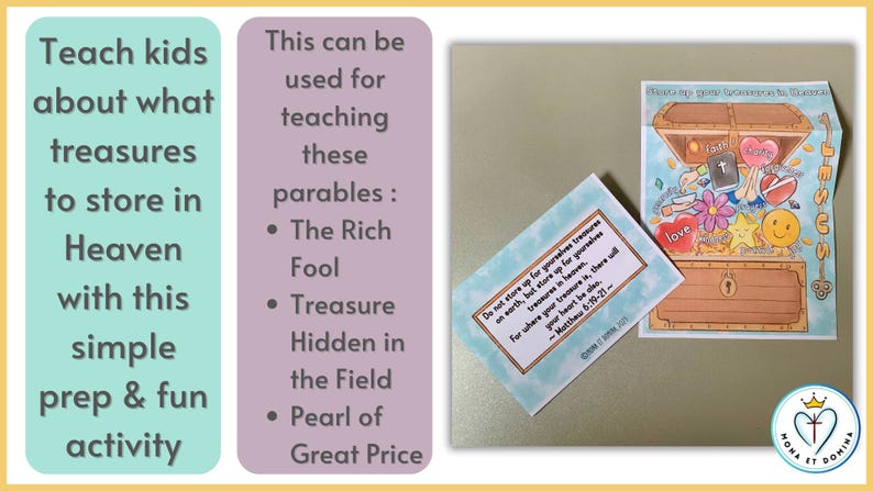 Jesus’ Parables Activity Treasures in Heaven Surprise Hidden Treasure ...