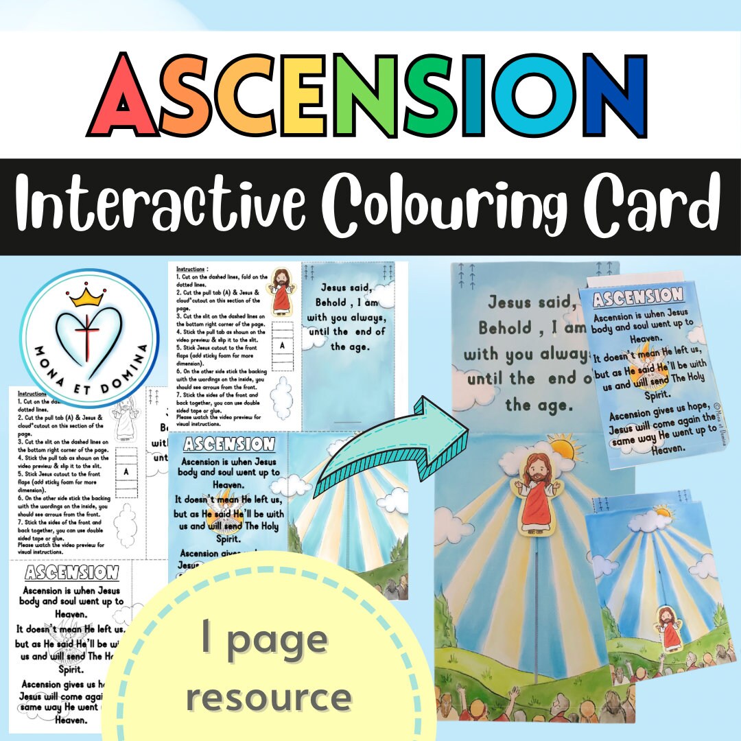 Digital Download Ascension Sunday Interactive Slider Card Craft and ...