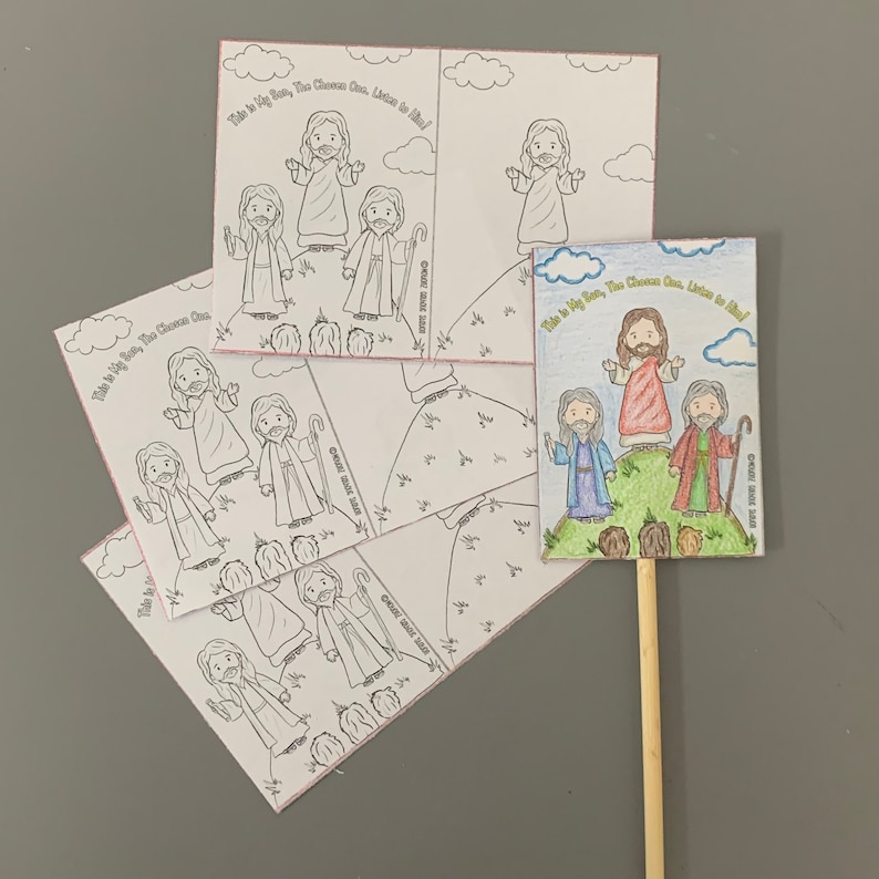 Transfiguration of Jesus Mark 9 Bible Lesson Craft Optical Illusion Thaumatrope Colouring Page ...