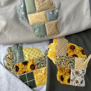 State of Comfort - Embroidered Patchwork Crewneck - Texas - Etsy