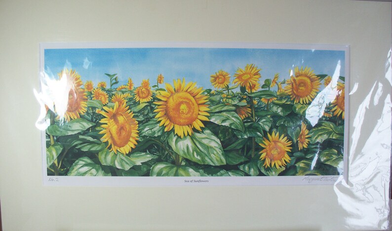 Sea of Sunflowers Print, Mounted and Signed - Etsy