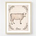 Cow Art Print. Cute Nursery Decor. Farm Animal Print. Rustic Kitchen ...